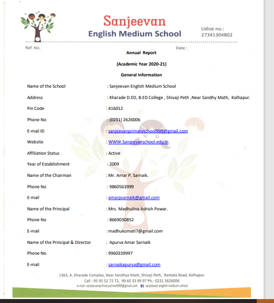 Annual Report – Sanjeevan English Medium School